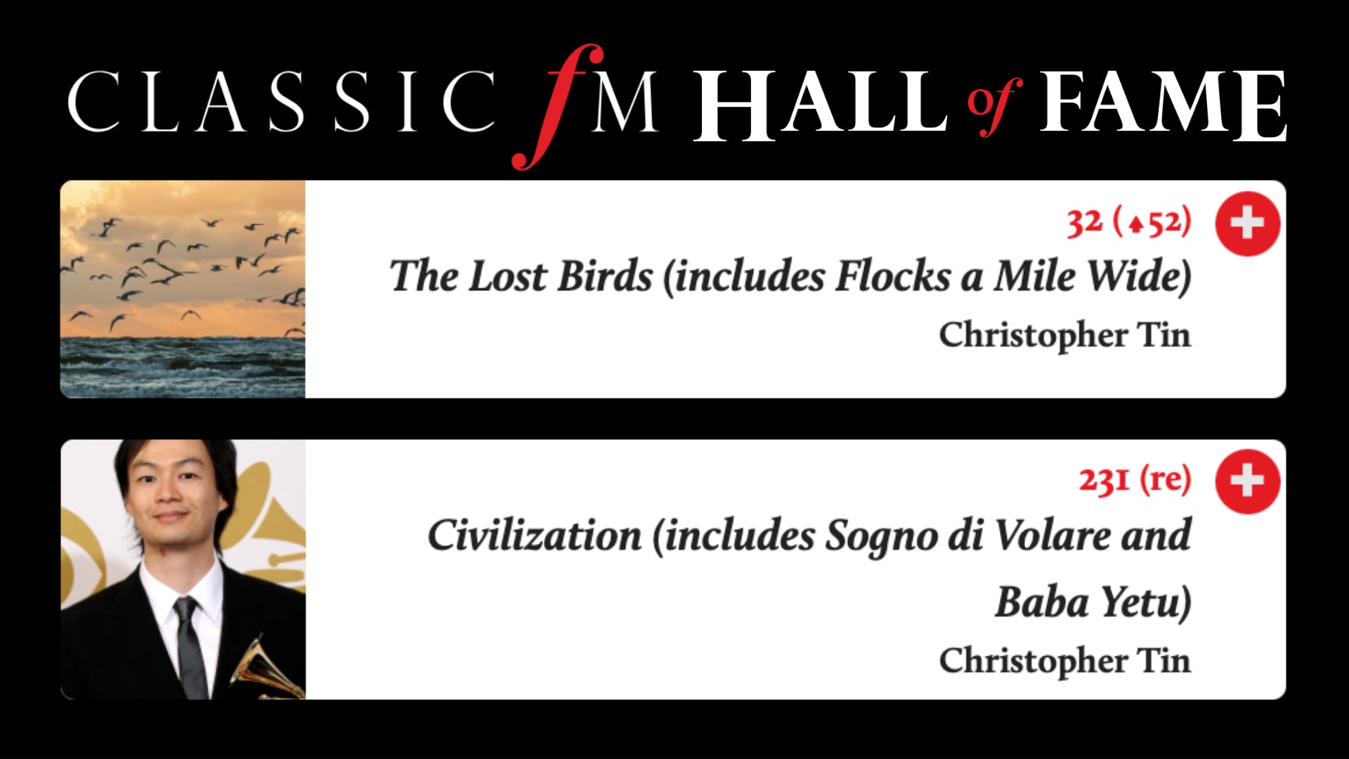 Classic FM Hall of Fame 2025 – Christopher Tin